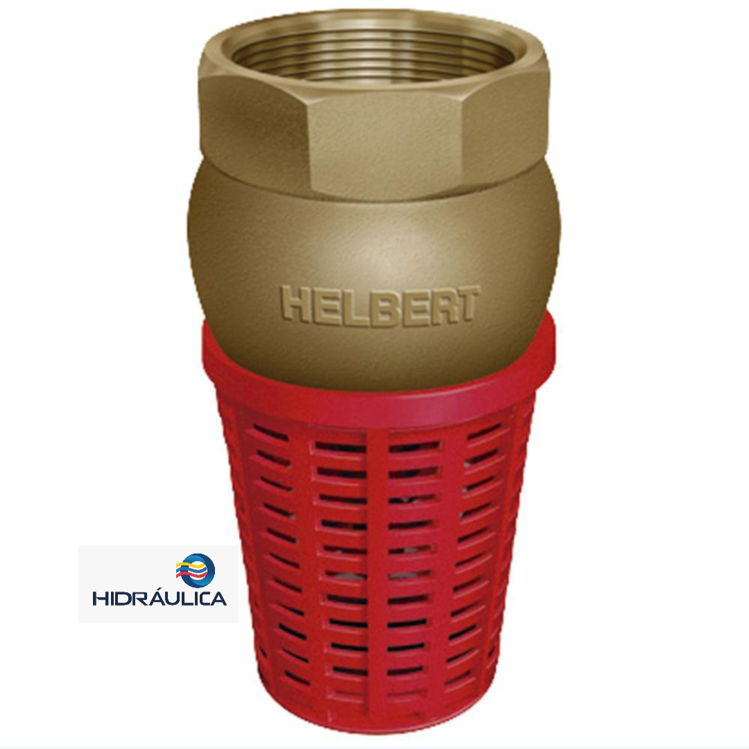 VALVULA BRONCE CHECK (CANASTILLA PLASTICO) VERT ROSC 2" HELBERT